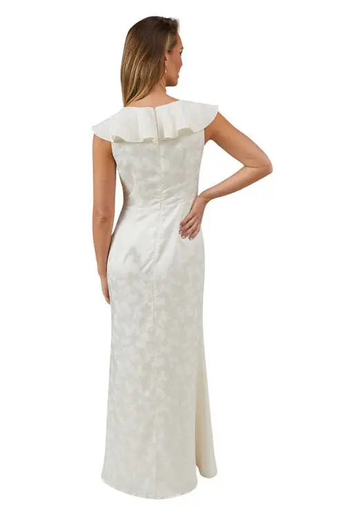 OASIS Satin Jacquard V-neck A-line Dress
