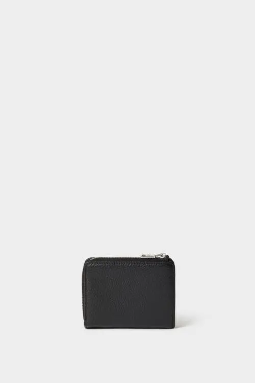 OSPREY LONDON The Core Medium Leather Zip Matinee Purse - Black