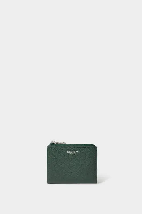 OSPREY LONDON The Core Medium Leather Zip Matinee Purse - Forest