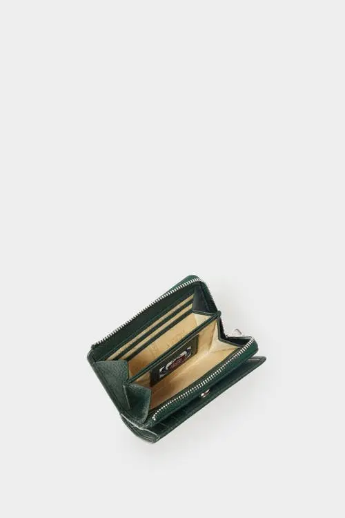 OSPREY LONDON The Core Medium Leather Zip Matinee Purse - Forest