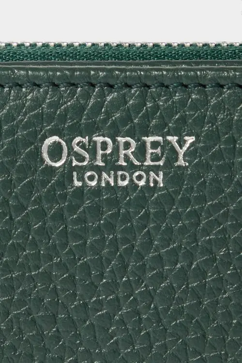 OSPREY LONDON The Core Medium Leather Zip Matinee Purse - Forest