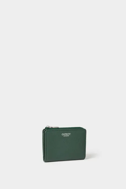 OSPREY LONDON The Core Medium Leather Zip Matinee Purse - Forest