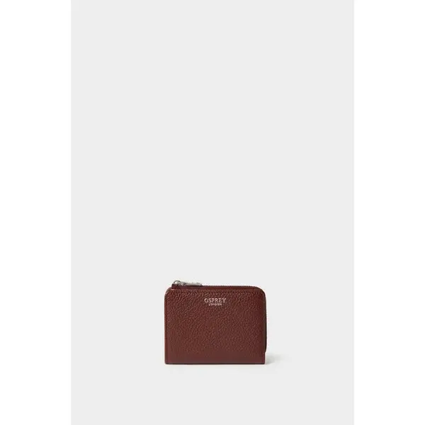 OSPREY LONDON The Core Medium Leather Zip Matinee Purse - Merlot