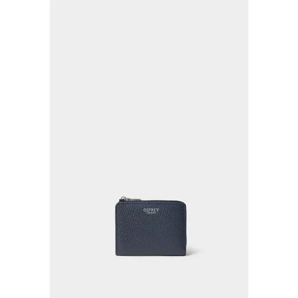 OSPREY LONDON The Core Medium Leather Zip Matinee Purse - Navy