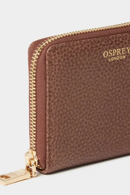 OSPREY LONDON The Core Small Leather Zip Around Purse - Tan