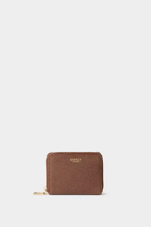 OSPREY LONDON The Core Small Leather Zip Around Purse - Tan