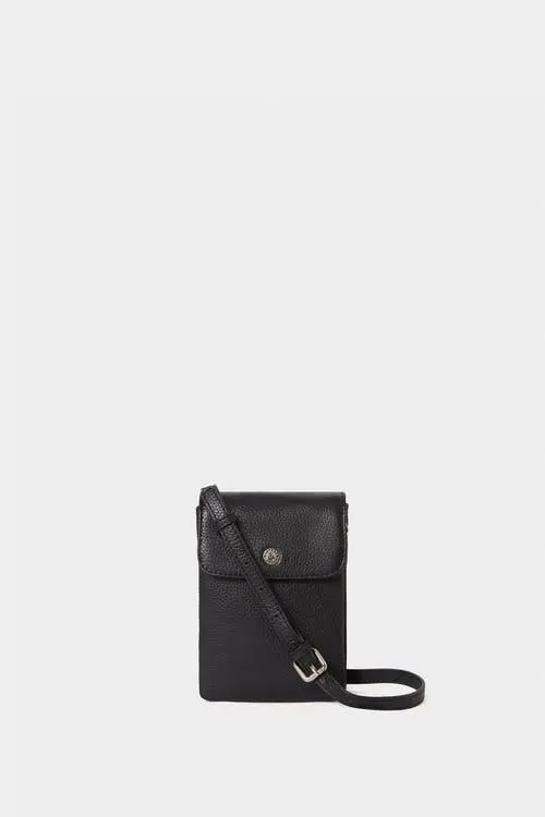 OSPREY LONDON The Madison Leather Phone Bag - Black