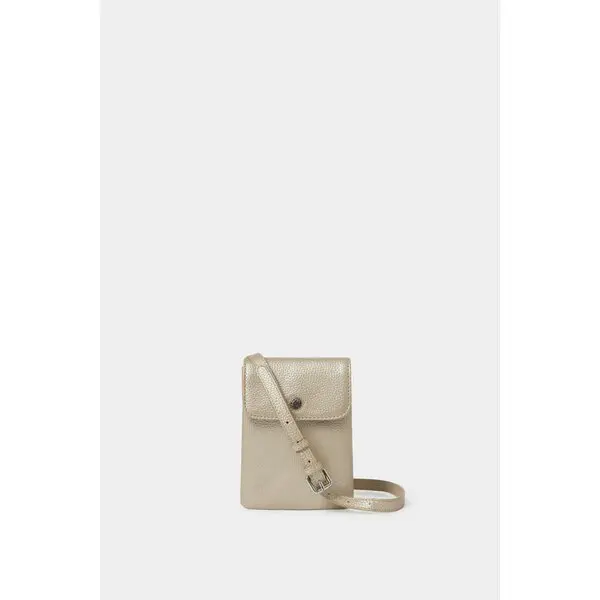 OSPREY LONDON The Madison Leather Phone Bag - Gold