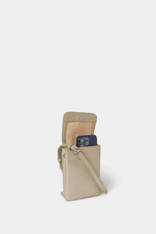 OSPREY LONDON Madison Leather Phone Bag - Gold