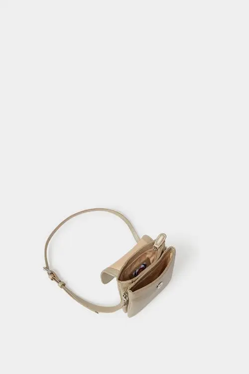 OSPREY LONDON Madison Leather Phone Bag - Gold