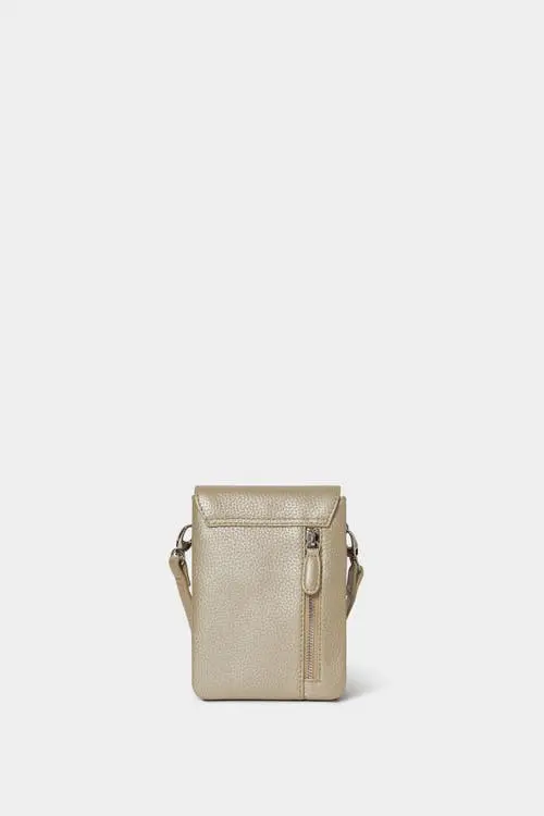 OSPREY LONDON Madison Leather Phone Bag - Gold