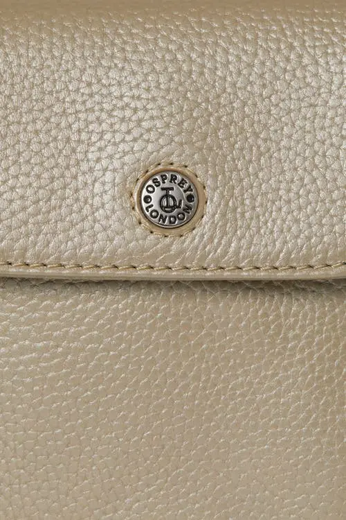 OSPREY LONDON Madison Leather Phone Bag - Gold