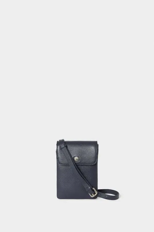 OSPREY LONDON The Madison Leather Phone Bag - Navy