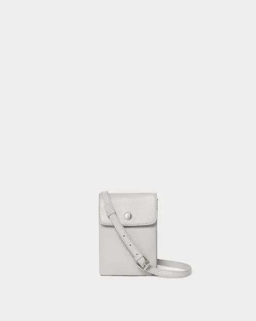 OSPREY LONDON Madison Leather Phone Bag - Stone