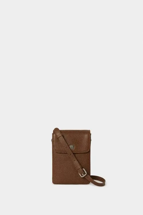 OSPREY LONDON The Madison Leather Phone Bag - Tan