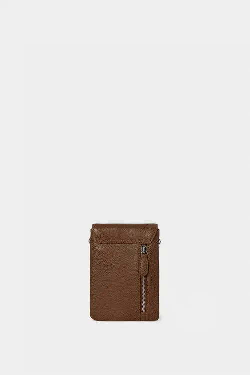 OSPREY LONDON The Madison Leather Phone Bag - Tan