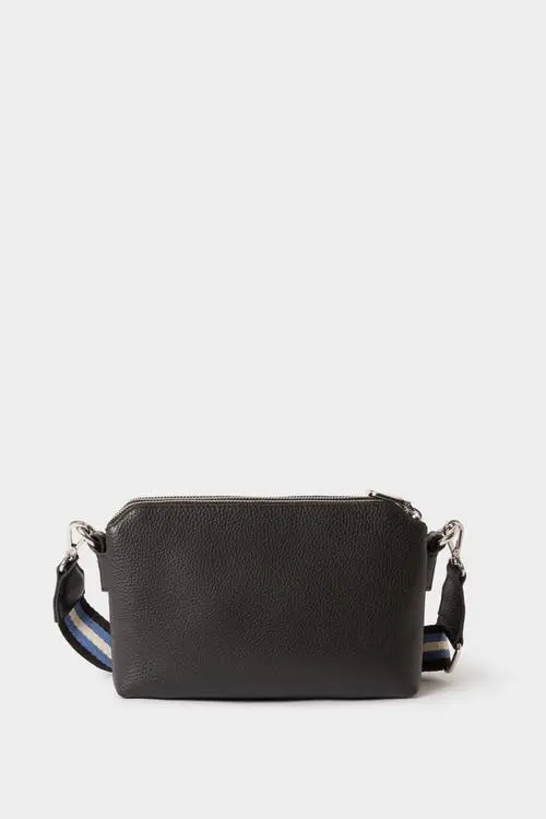 OSPREY LONDON The Stella Leather Crossbody Bag - Black