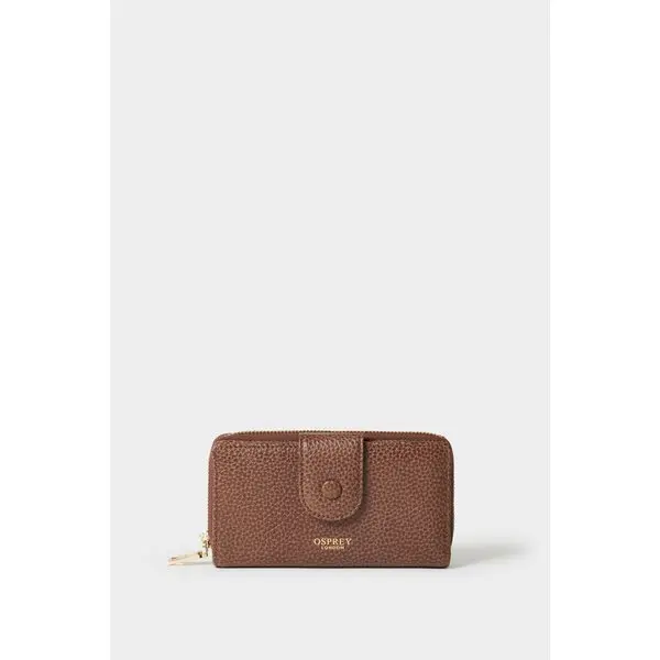 OSPREY LONDON The Core Medium Leather Popper Matinee Purse - Tan