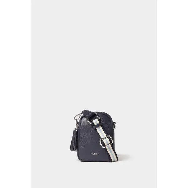 OSPREY LONDON Stella Leather Phone Bag - Navy