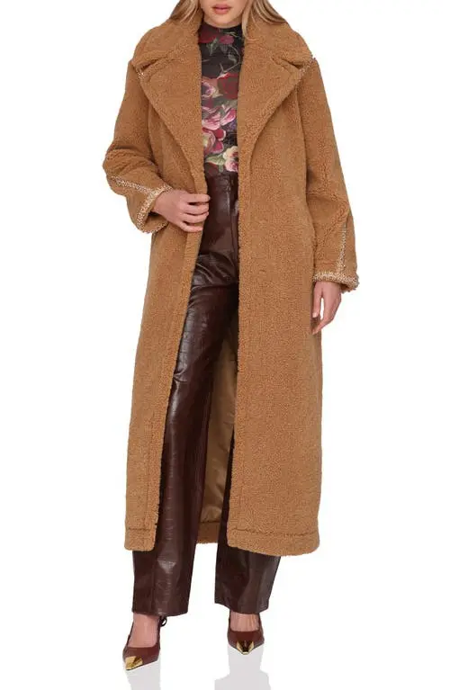 Avec Les Filles Faux Shearling Long Coat