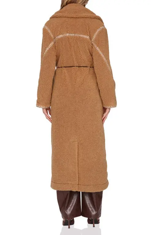 Avec Les Filles Faux Shearling Long Coat