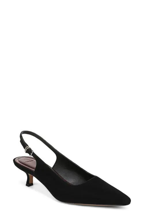 Vince Sabra Slingback Kitten Heel Pumps - Black-dm