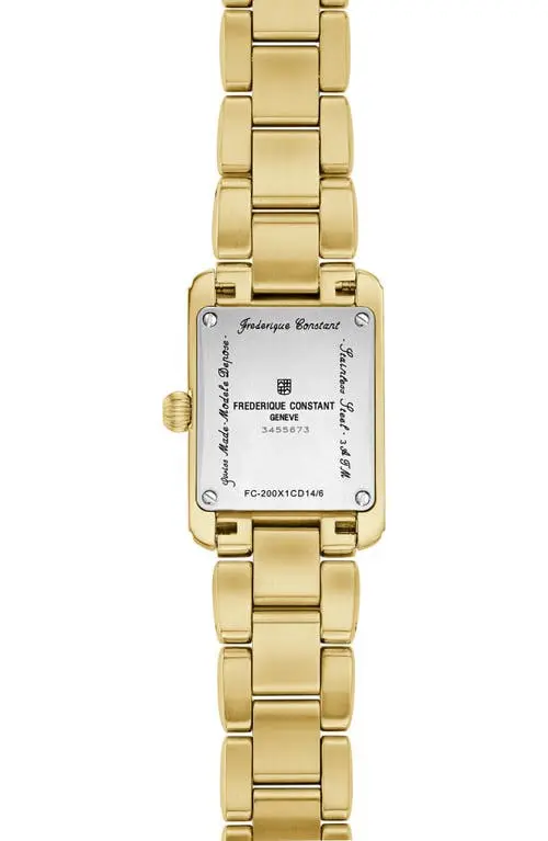 FREDERIQUE CONSTANT Fc Classics Carrée Rectangular Diamond Bracelet Watch - Goldone
