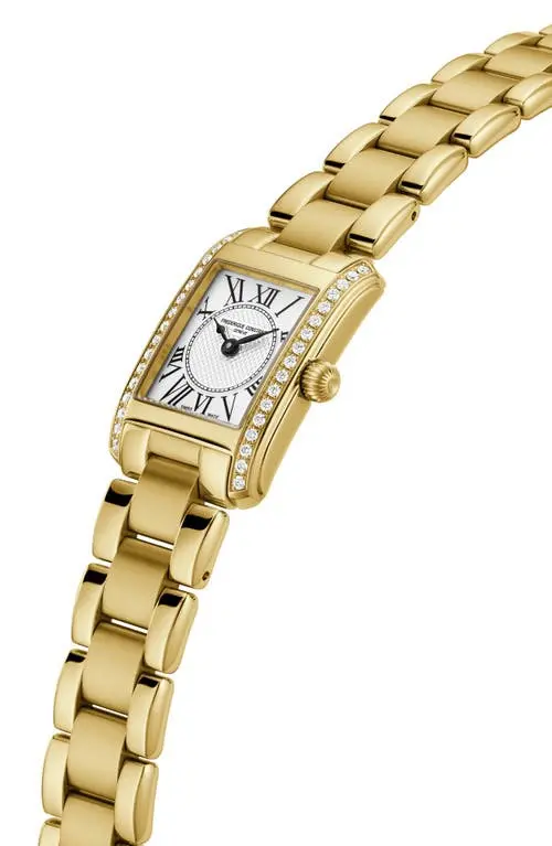 FREDERIQUE CONSTANT Fc Classics Carrée Rectangular Diamond Bracelet Watch - Goldone