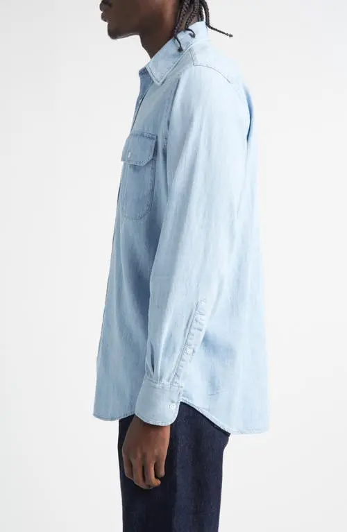 DRAKE'S Light Denim Button-up Shirt