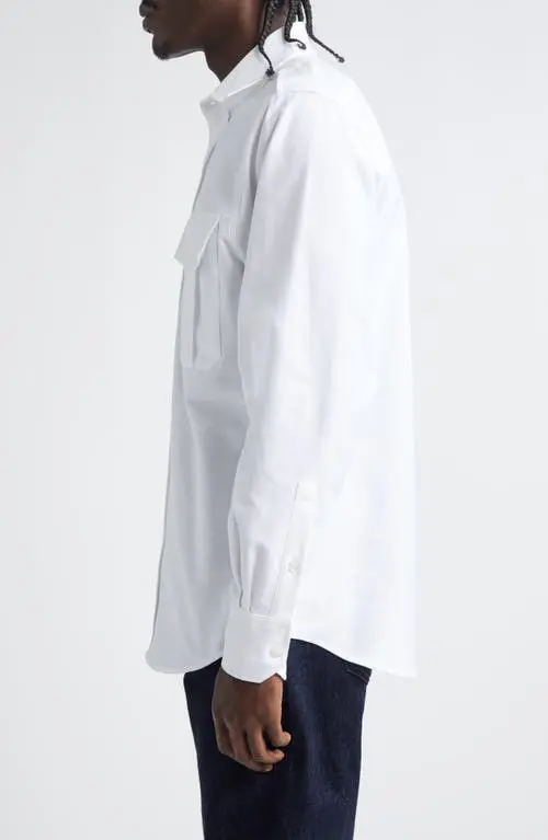 DRAKE'S Epaulet Cotton Oxford Button-up Shirt