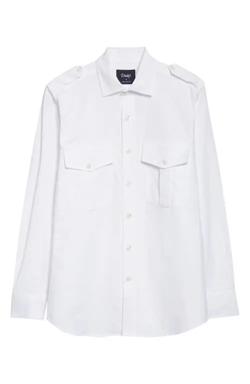DRAKE'S Epaulet Cotton Oxford Button-up Shirt