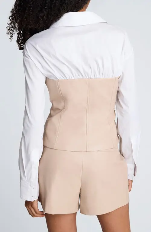 KENNETH COLE Leather Bustier Shirt