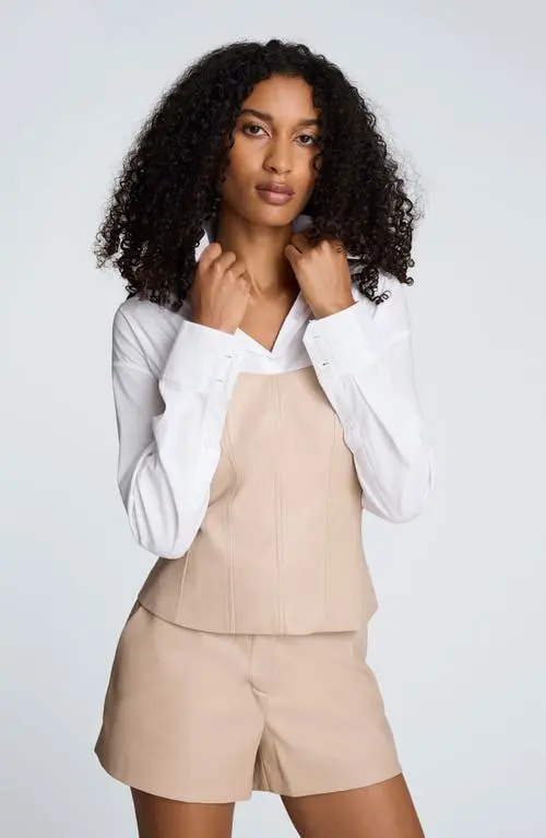 KENNETH COLE Leather Bustier Shirt