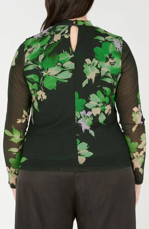 ESTELLE Fiora Floral Print Mesh Top