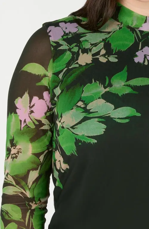 ESTELLE Fiora Floral Print Mesh Top