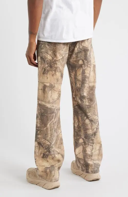 PLEASURES X Realtree Hendrix Flared Jeans - Brown Tree
