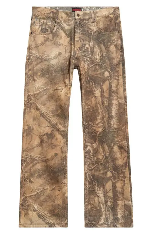 PLEASURES X Realtree Hendrix Flared Jeans - Brown Tree