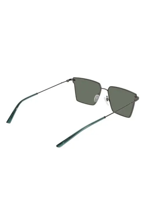 Nike Pursuit Flair 60mm Square Sunglasses - Gunmetal/green