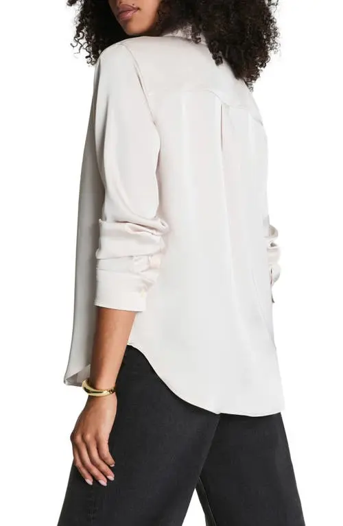 Spanx Better Than Silk Button-down Shirt - Birch