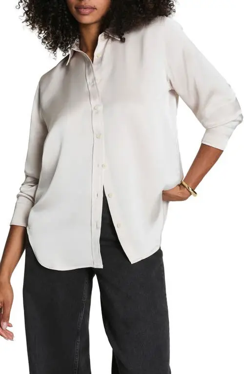 Spanx Better Than Silk Button-down Shirt - Z/dnubirch