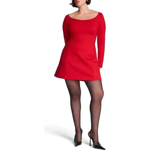 Spanx Ponte Long Sleeve Minidress - Spanx Red