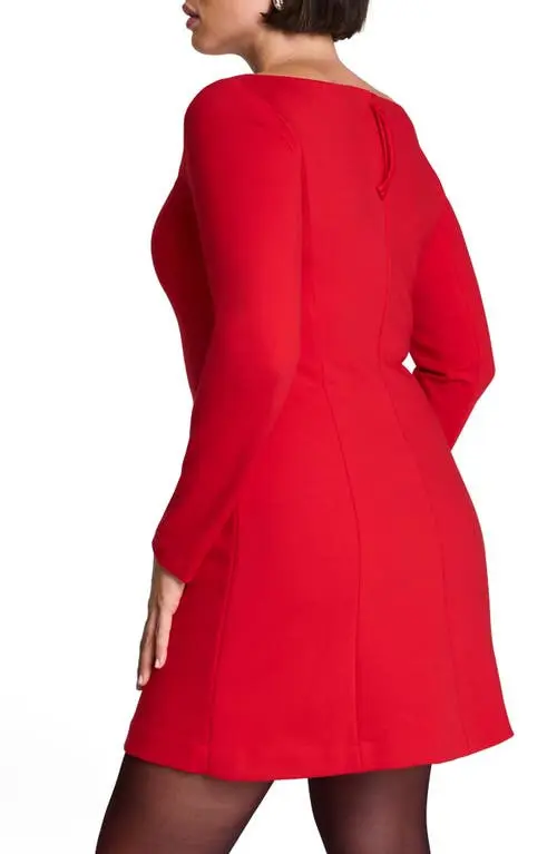 Spanx Ponte Long Sleeve Minidress - Spanx Red