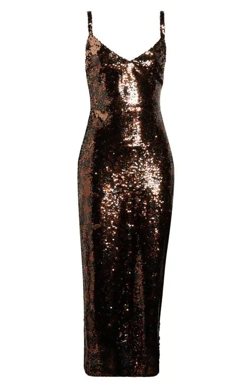 L'Agence Noella Leopard Sequin Sheath Dress