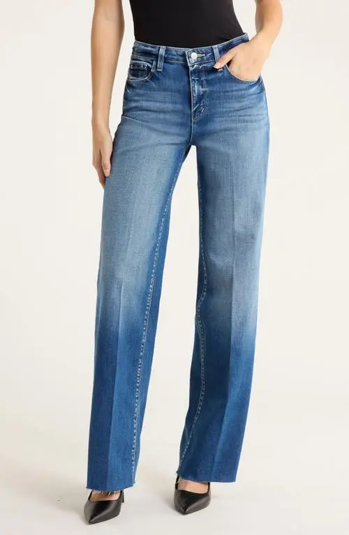 L'Agence Scottie Raw Hem Wide Leg Jeans - Hampton