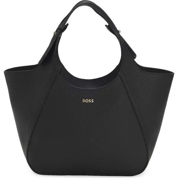 Hugo Small Lenah Leather Tote - Black