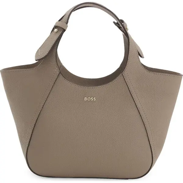 Hugo Small Lenah Leather Tote - Open Brown