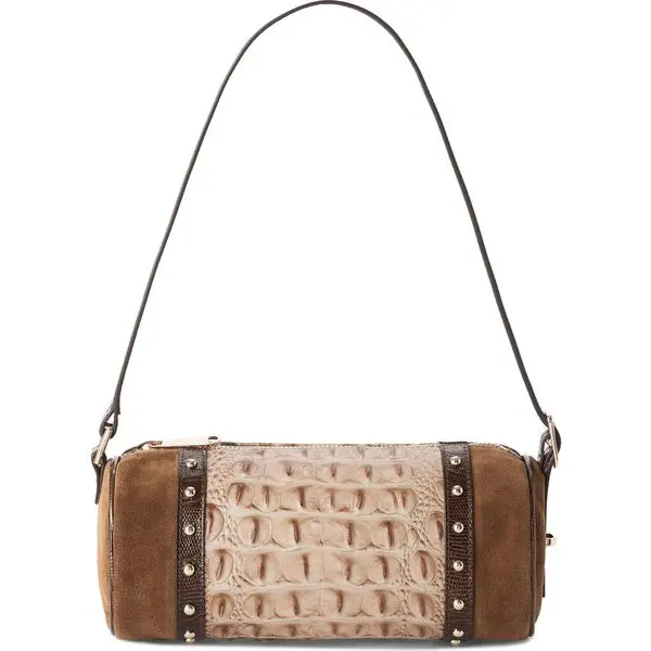 Brahmin Billie Leather Barrel Bag - Taupe Ensemble