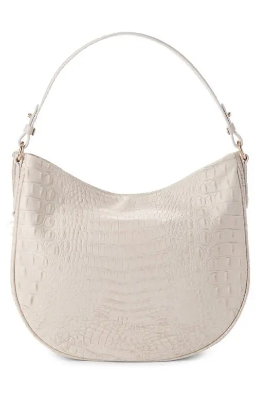 Brahmin Small Kathleen Croc Embossed Leather Shoulder Bag - Ivory