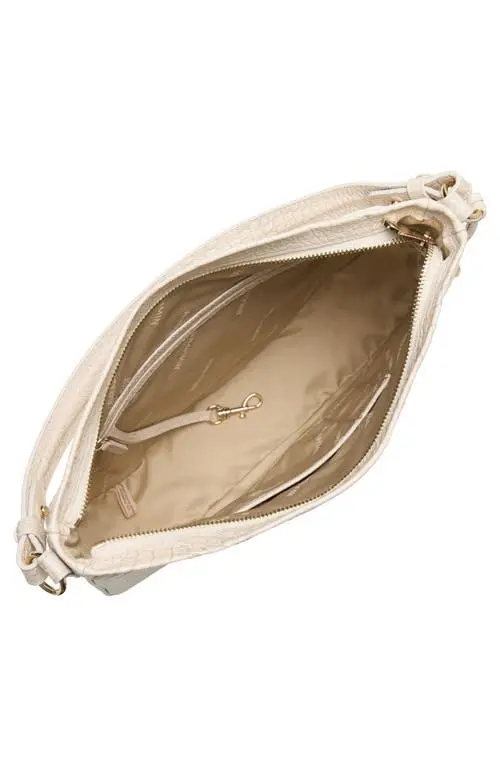 Brahmin Small Kathleen Croc Embossed Leather Shoulder Bag - Ivory