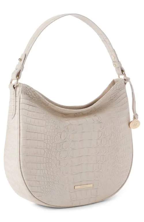 Brahmin Small Kathleen Croc Embossed Leather Shoulder Bag - Ivory